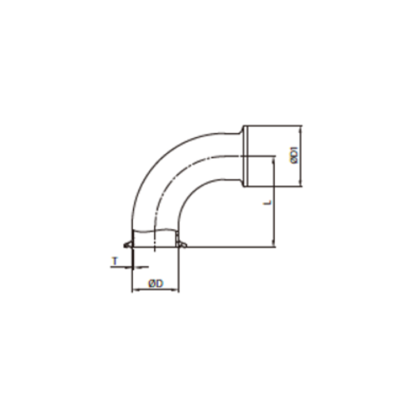CSE BPE 90° Clamp Elbow (DT-16) - Mega Valve & Fitting Pte Ltd