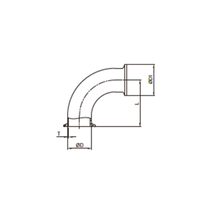 CSE BPE 90° Clamp Elbow (DT-16) - Mega Valve & Fitting Pte Ltd