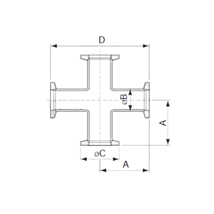 HTC KF 4-Way Cross - Mega Valve & Fitting Pte Ltd