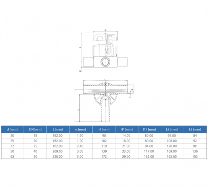 HP Ray PVDF-UHP Butt Fusion T-Diaphragm Valve - Mega Valve & Fitting Pte Ltd